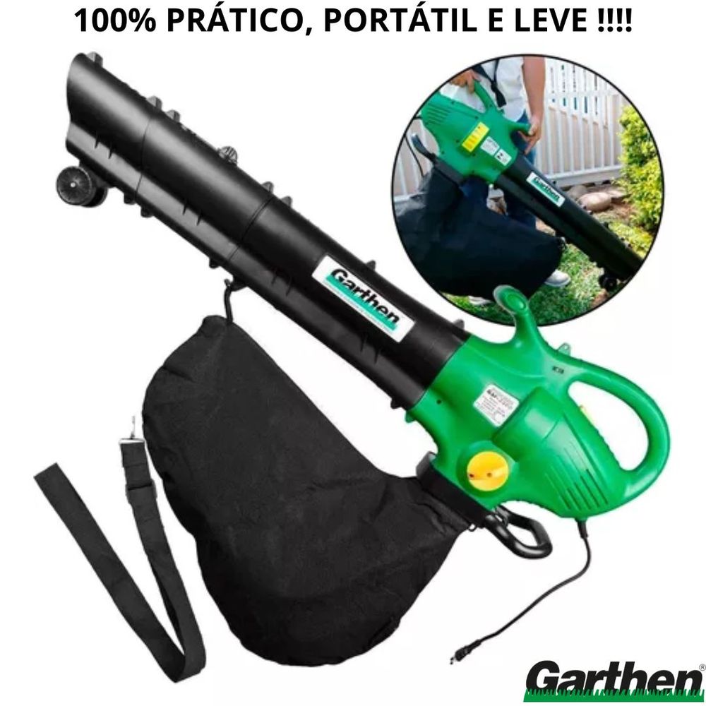 Soprador Aspirador Garthen GSS-3000 Elétrico Com Saco Recolhedor 45L 3000W 220V Portátil Leve ...